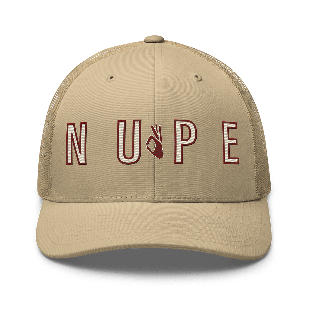 YO NUPE Trucker Cap - Khaki Bold Edge - Kustom Kaps